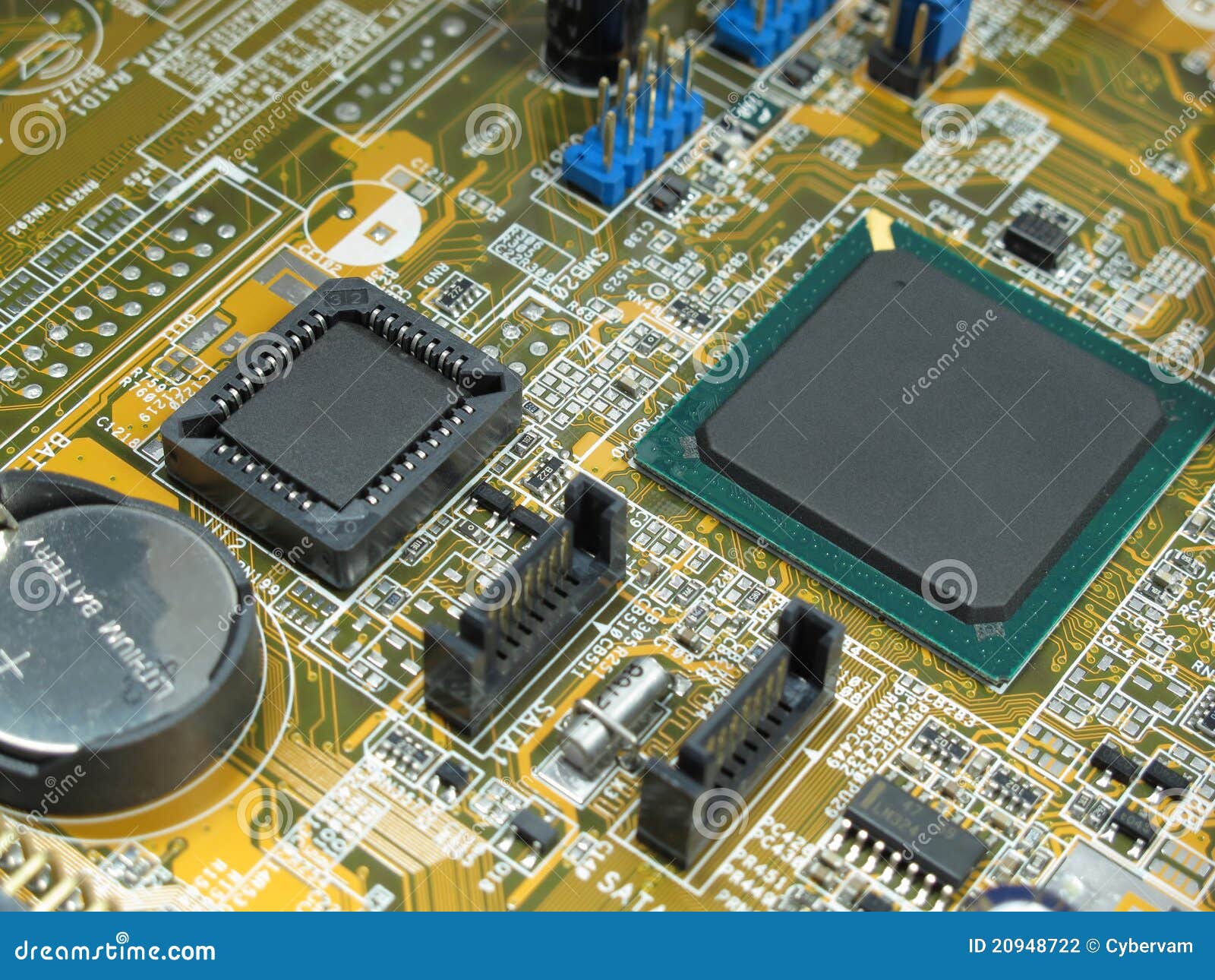 Computer Board and Components Stock Photo - Image of printed, circuit ...