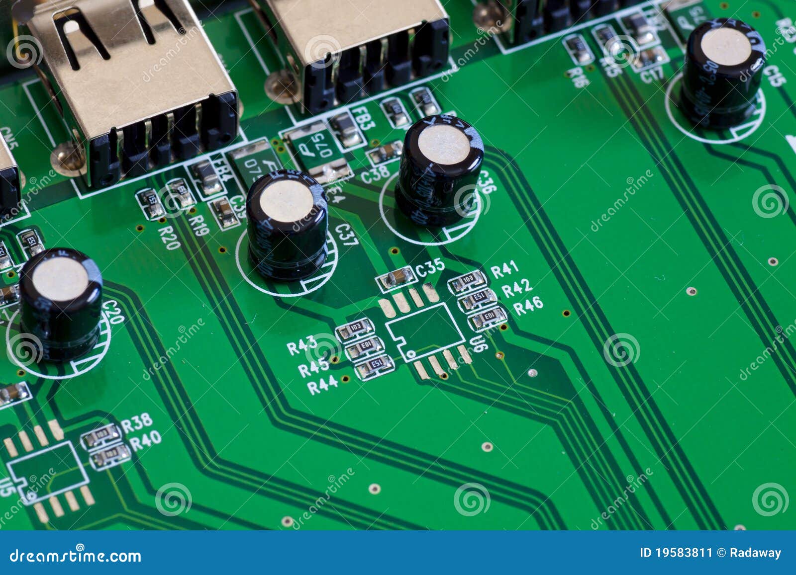 Computer board detail stock image. Image of data, green - 19583811