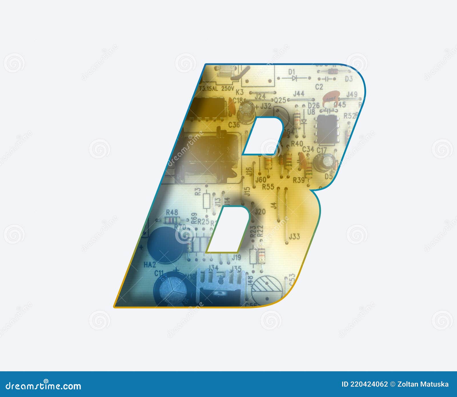 Computer Board Electronic Letter B Stock Illustration - Illustration of ...