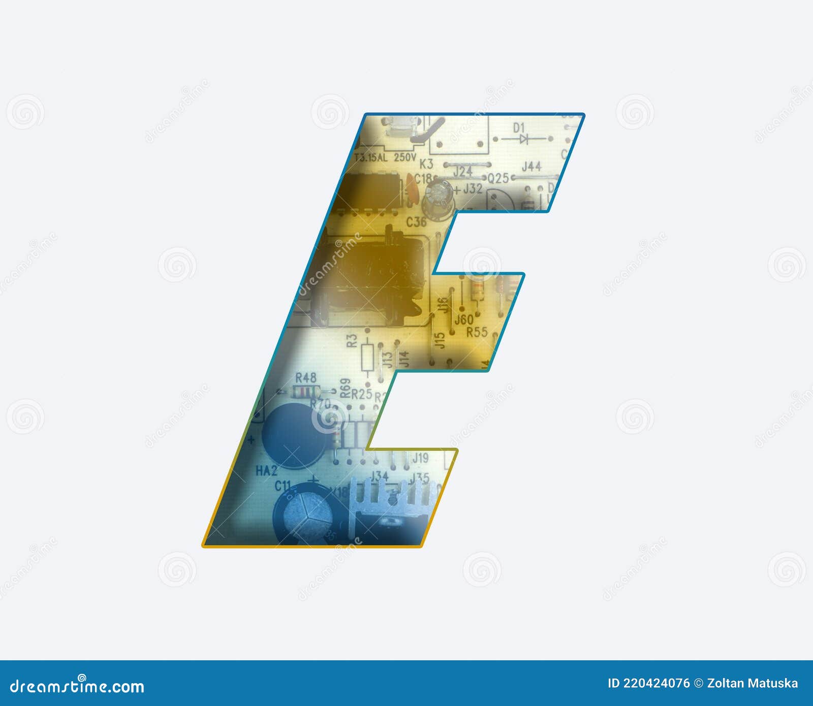 Computer Board Electronic Letter E Stock Illustration - Illustration of ...