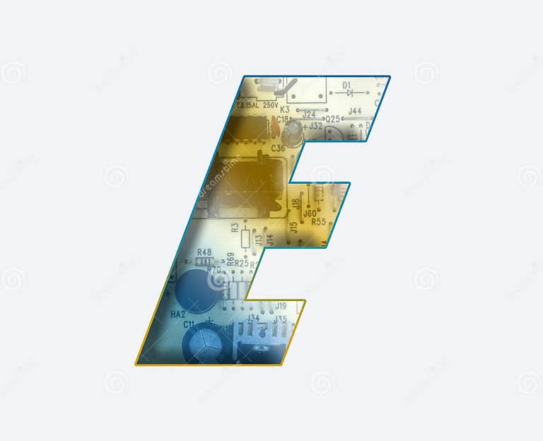 Computer Board Electronic Letter E Stock Illustration - Illustration of ...