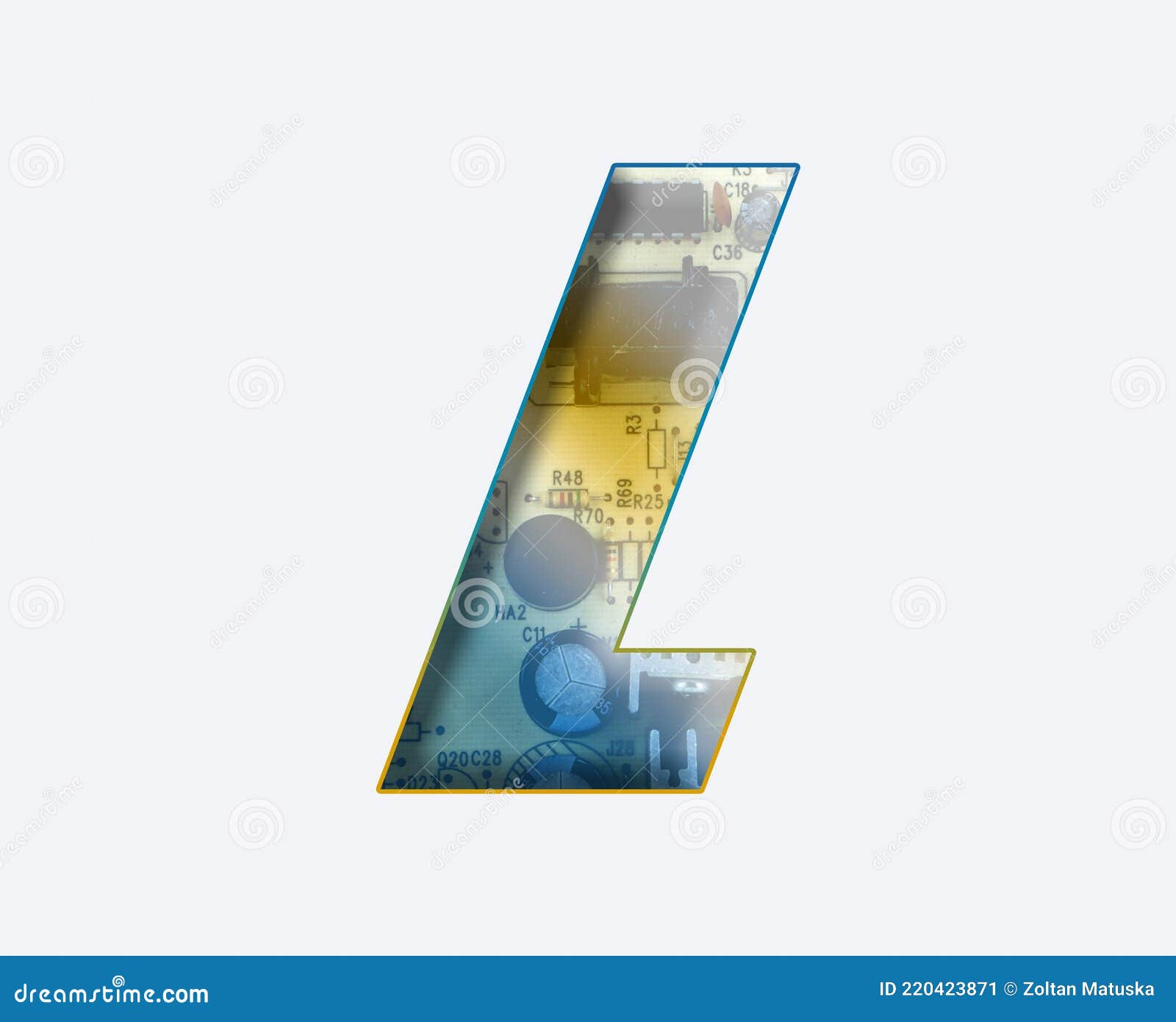 Computer Board Electronic Letter L Stock Illustration - Illustration of ...