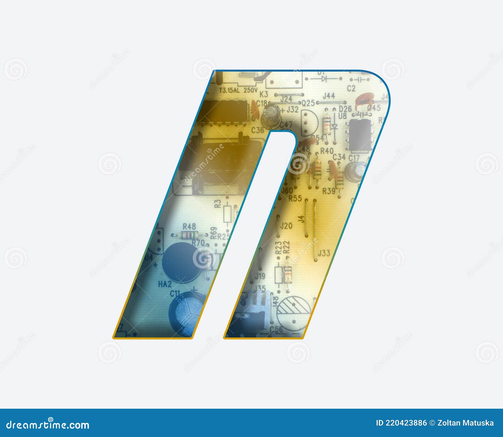 Computer Board Electronic Letter N Stock Illustration - Illustration of ...