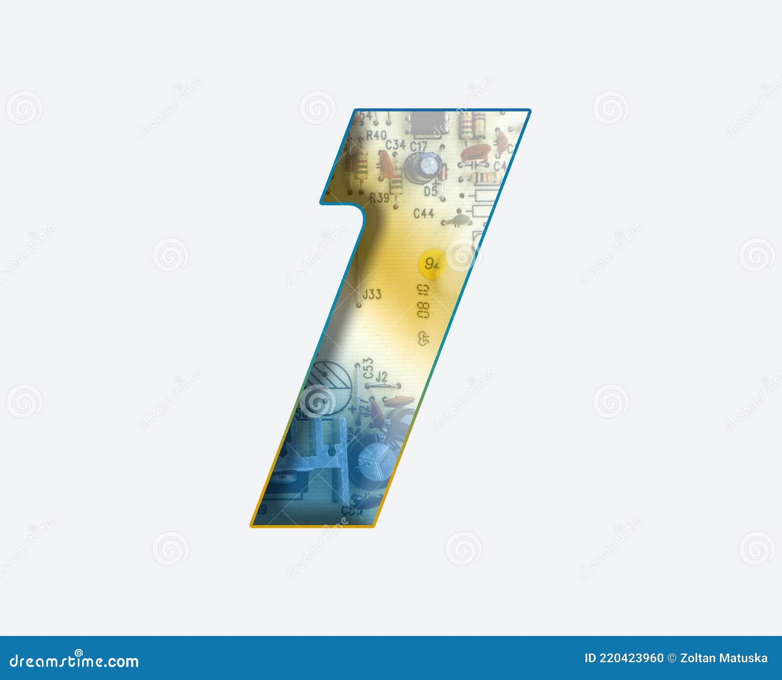 Computer Board Electronic NUMBER 1 Stock Illustration - Illustration of ...