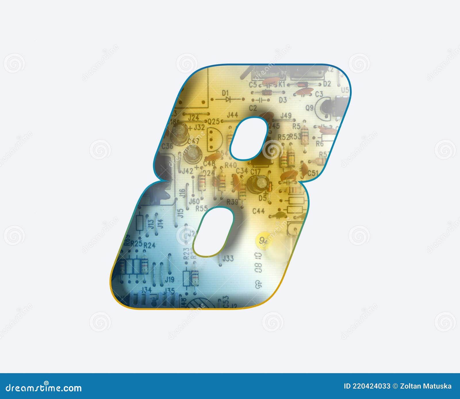 Computer Board Electronic NUMBER 8 Stock Illustration - Illustration of ...