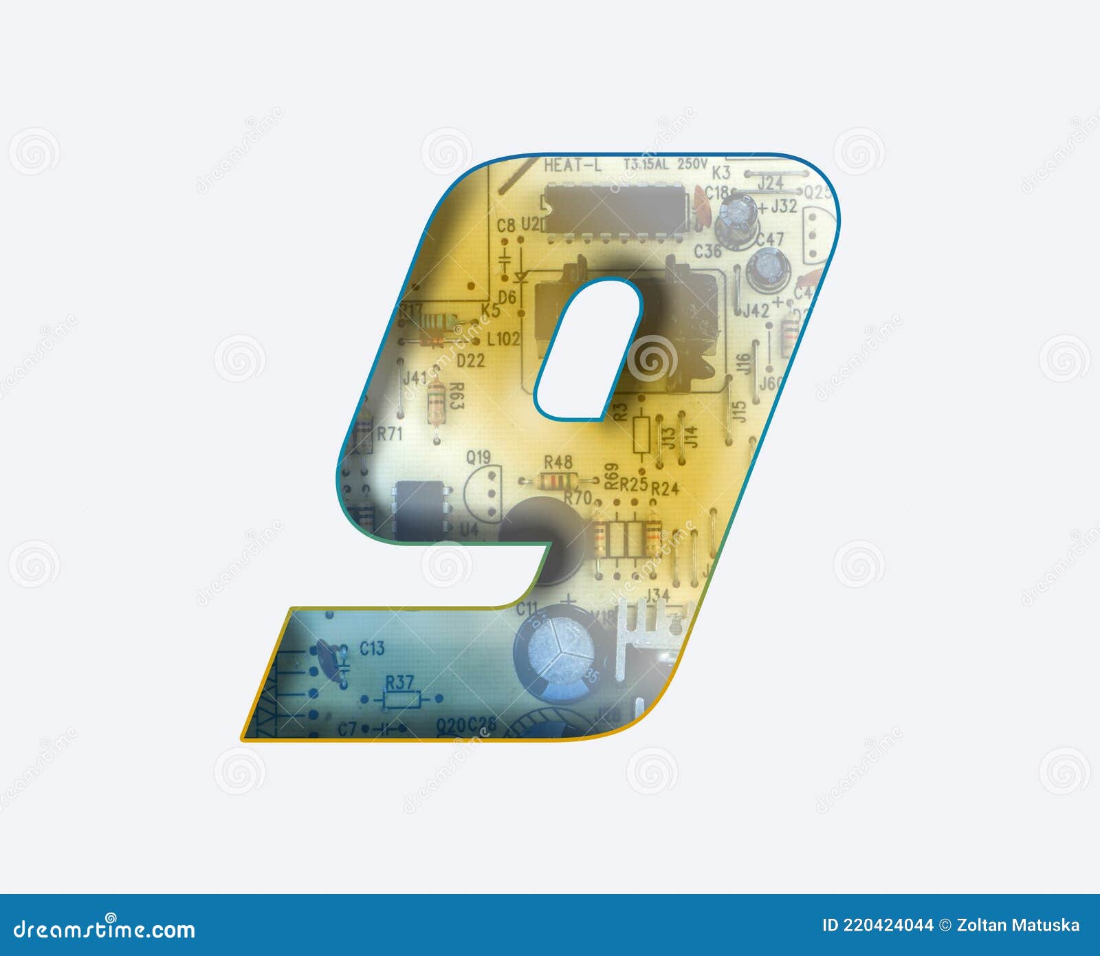 Computer Board Electronic NUMBER 9 Stock Photo - Image of alphabet ...