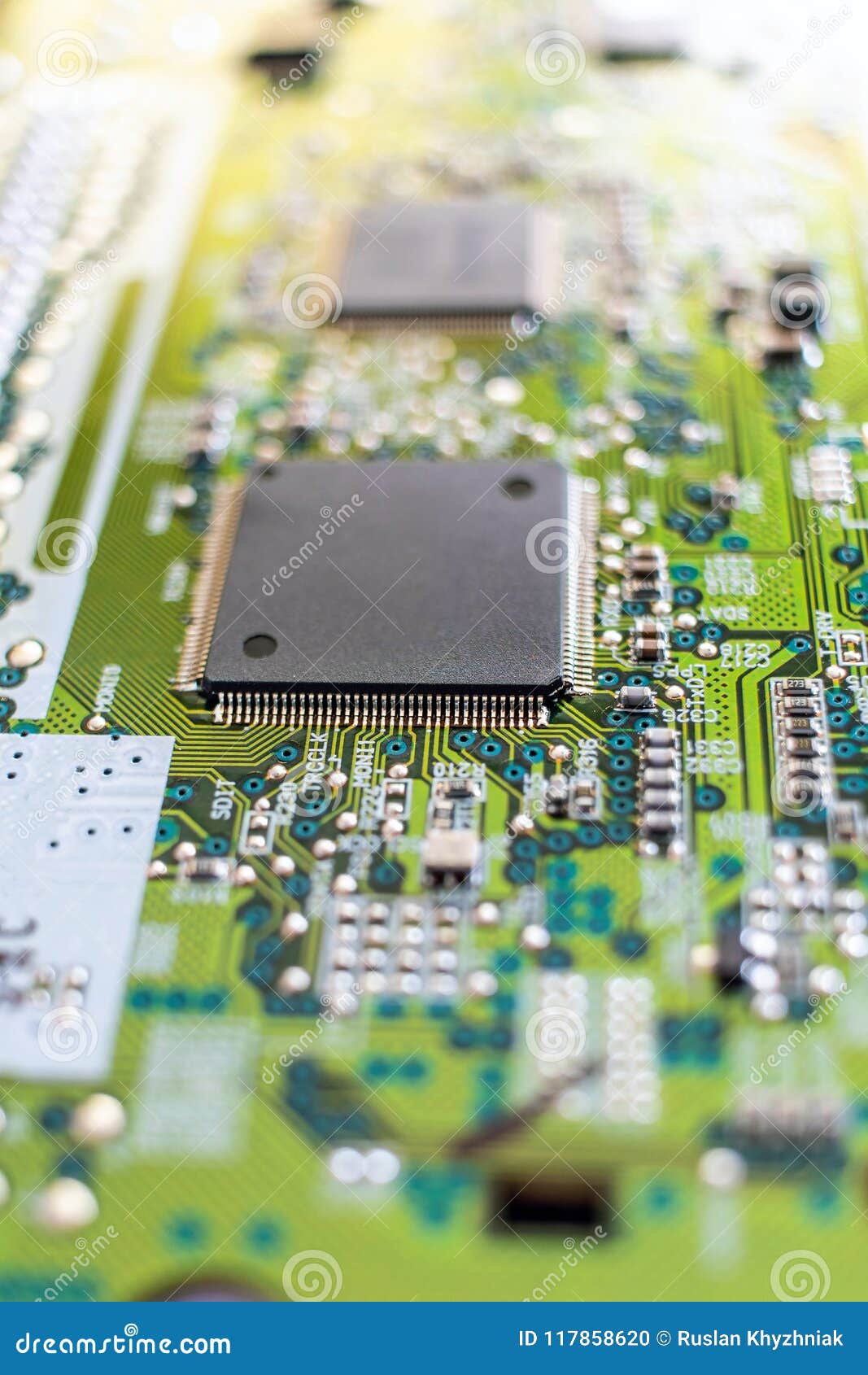 Computer Board with Elements Stock Photo - Image of engineering, chip ...