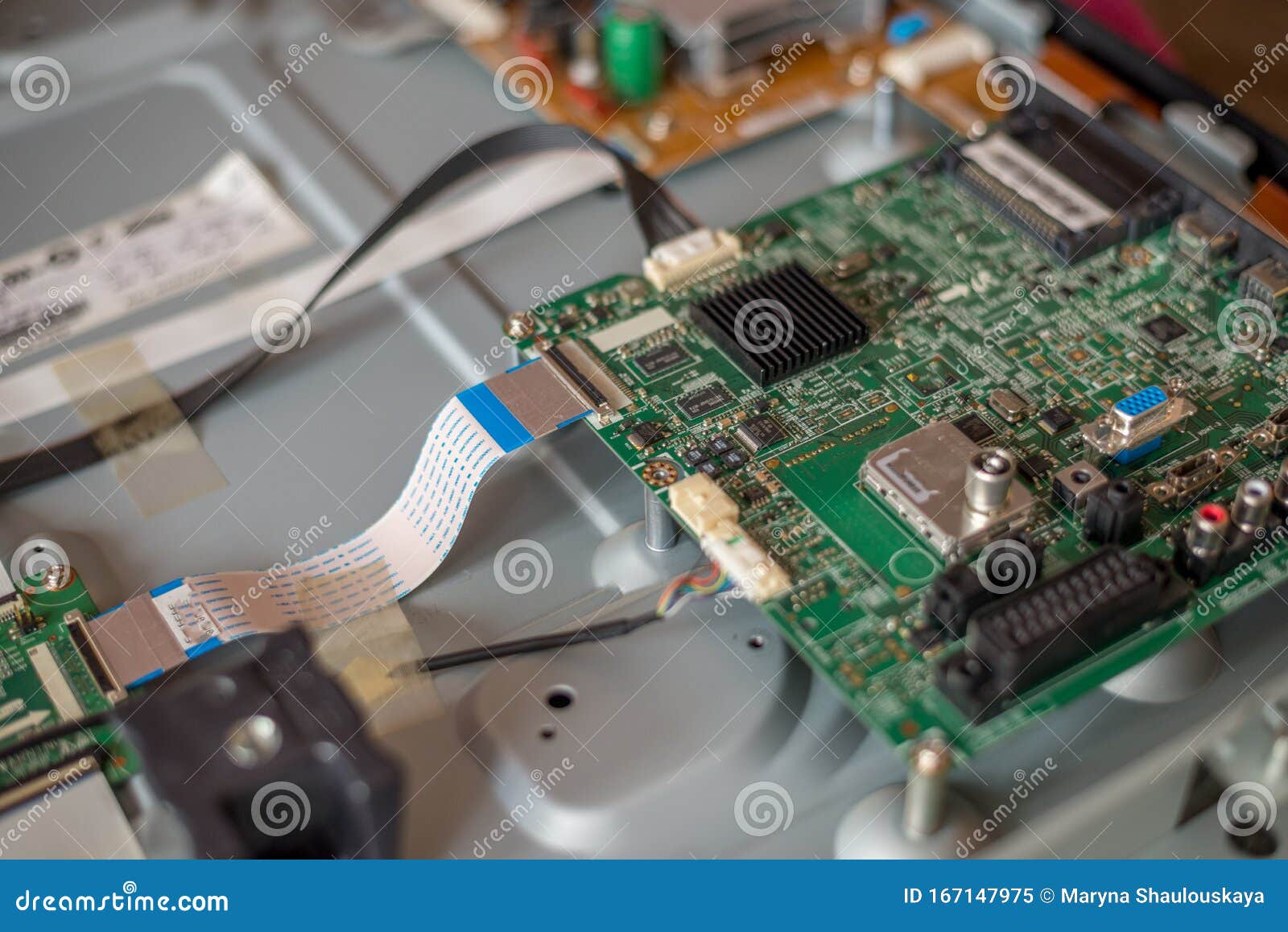 Computer Board Hardware Motherboard Microelectronics Stock Image ...