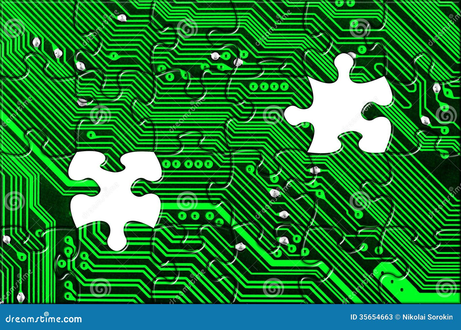 Computer Board Made of Puzzle Stock Illustration - Illustration of ...