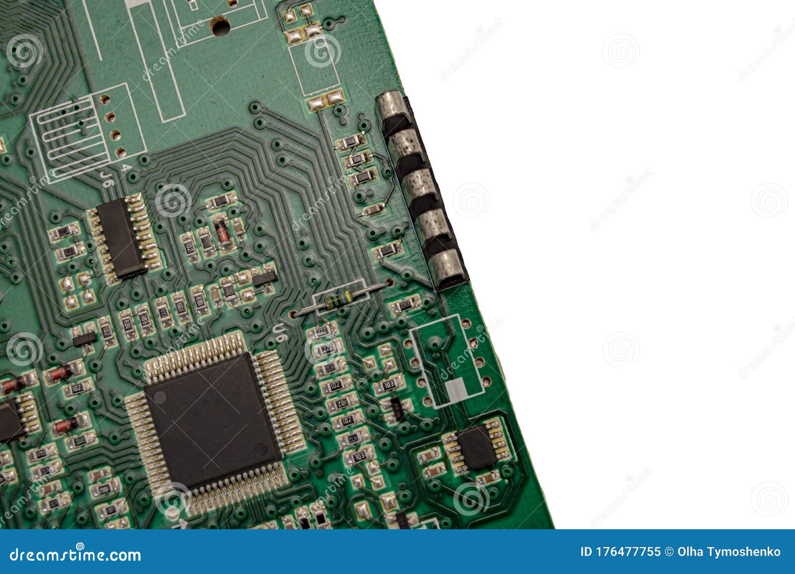Computer Board with Microprocessor Isolate Close Up Stock Image - Image ...