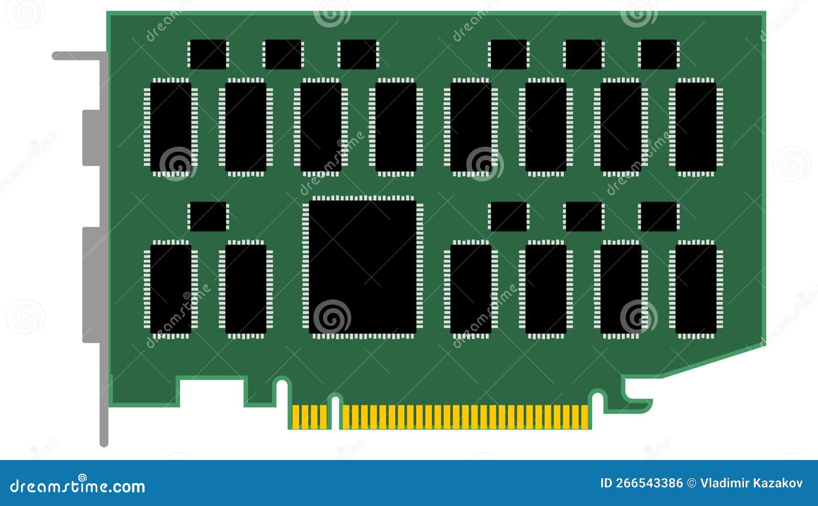 Computer Board For Pc With Chipsets Isolated On White Background ...