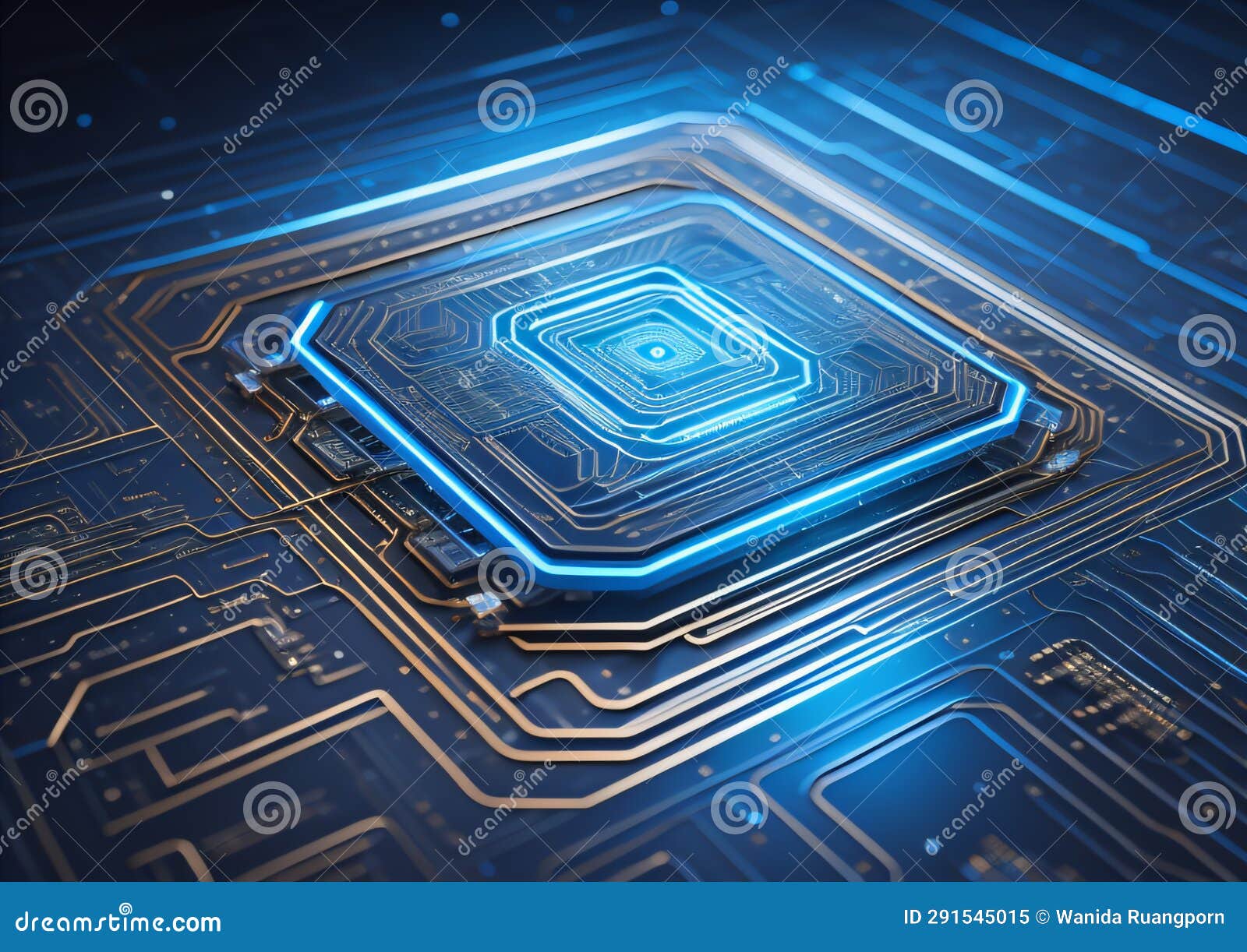 Computer Board with Processer Chipset.ai Generated Stock Illustration ...