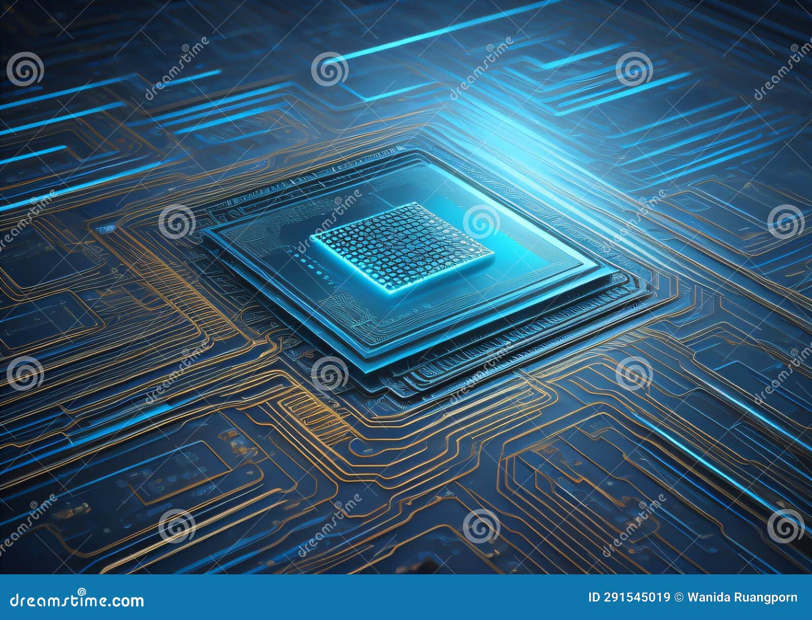 Computer Board with Processer Chipset.ai Generated Stock Illustration ...