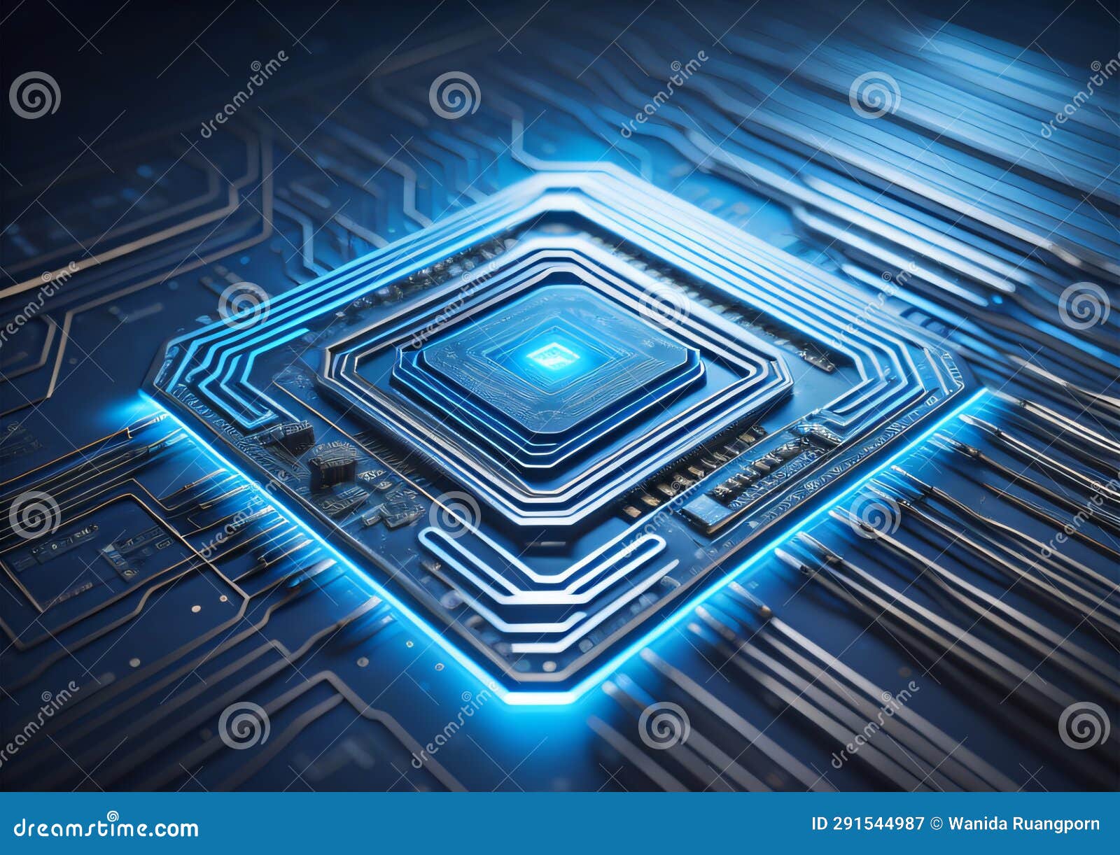 Computer Board with Processer Chipset.ai Generated Stock Illustration ...