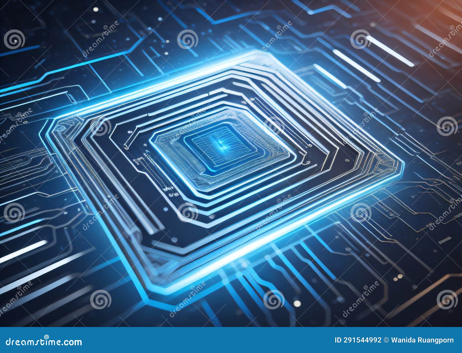 Computer Board with Processer Chipset.ai Generated Stock Illustration ...