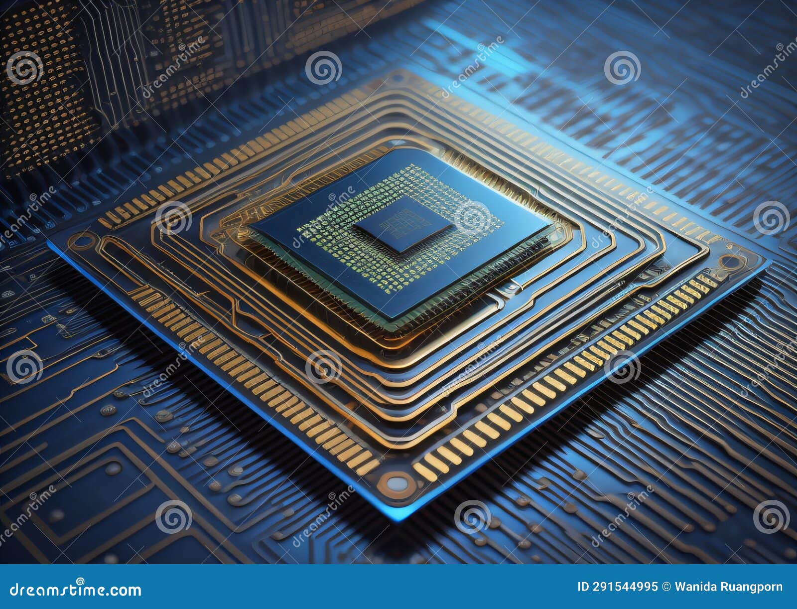 Computer Board with Processer Chipset.ai Generated Stock Illustration ...