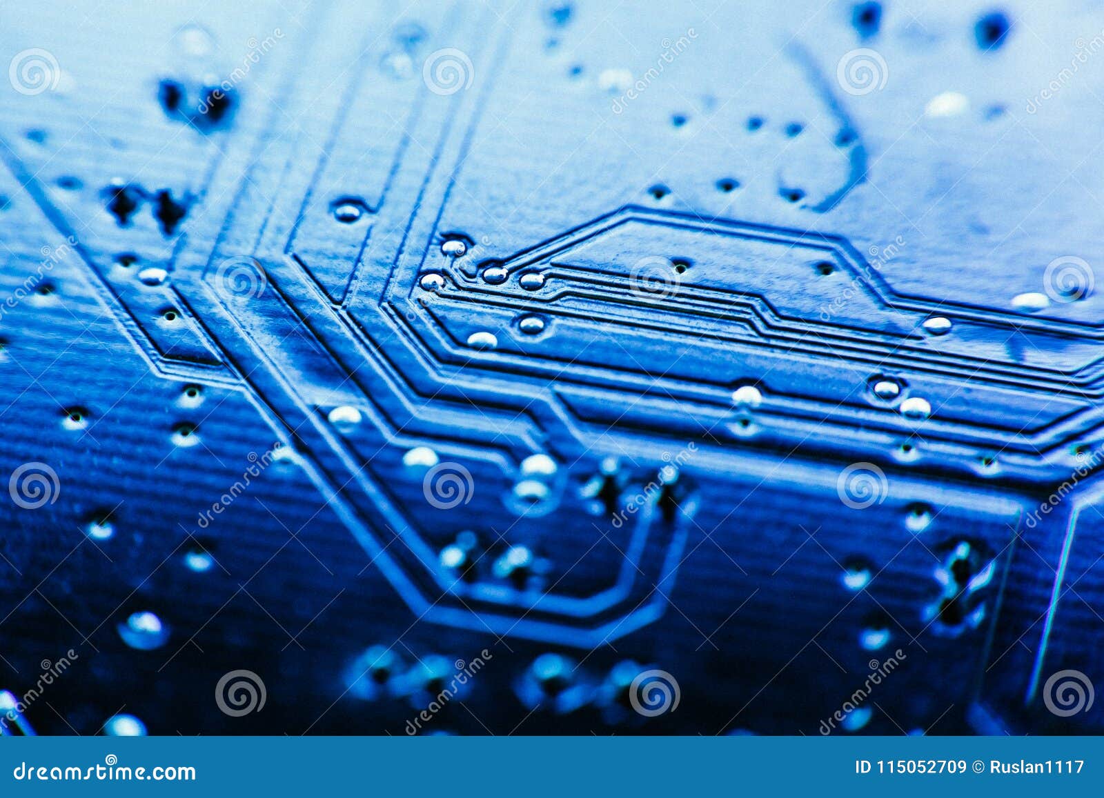 Computer Board Blue Color Close-up Stock Image - Image of conceptual ...