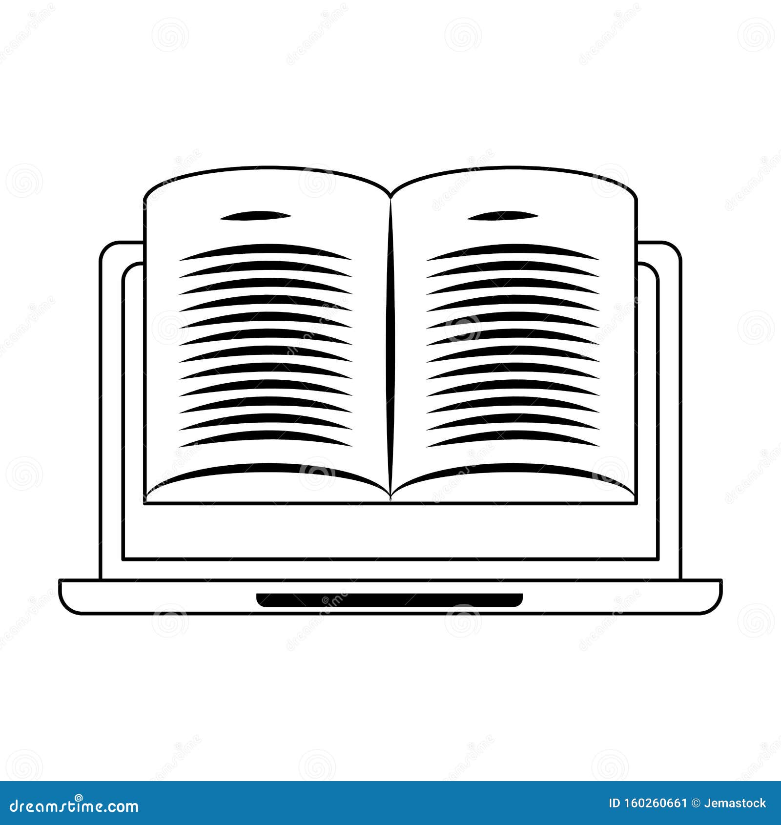 Computer and book design stock vector. Illustration of literature ...