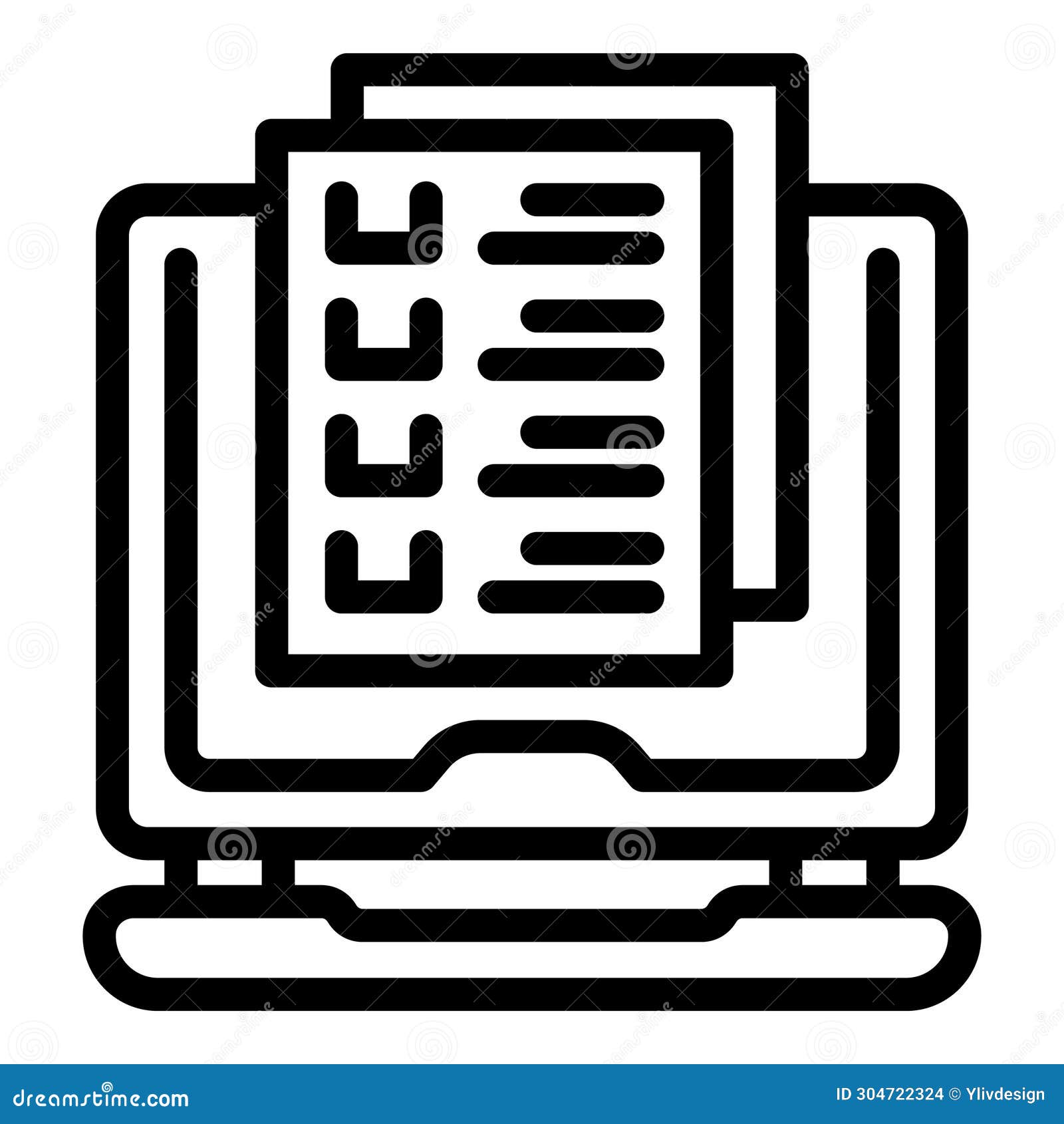 Computer Book Publication Icon Outline Vector. Open Publish Stock ...