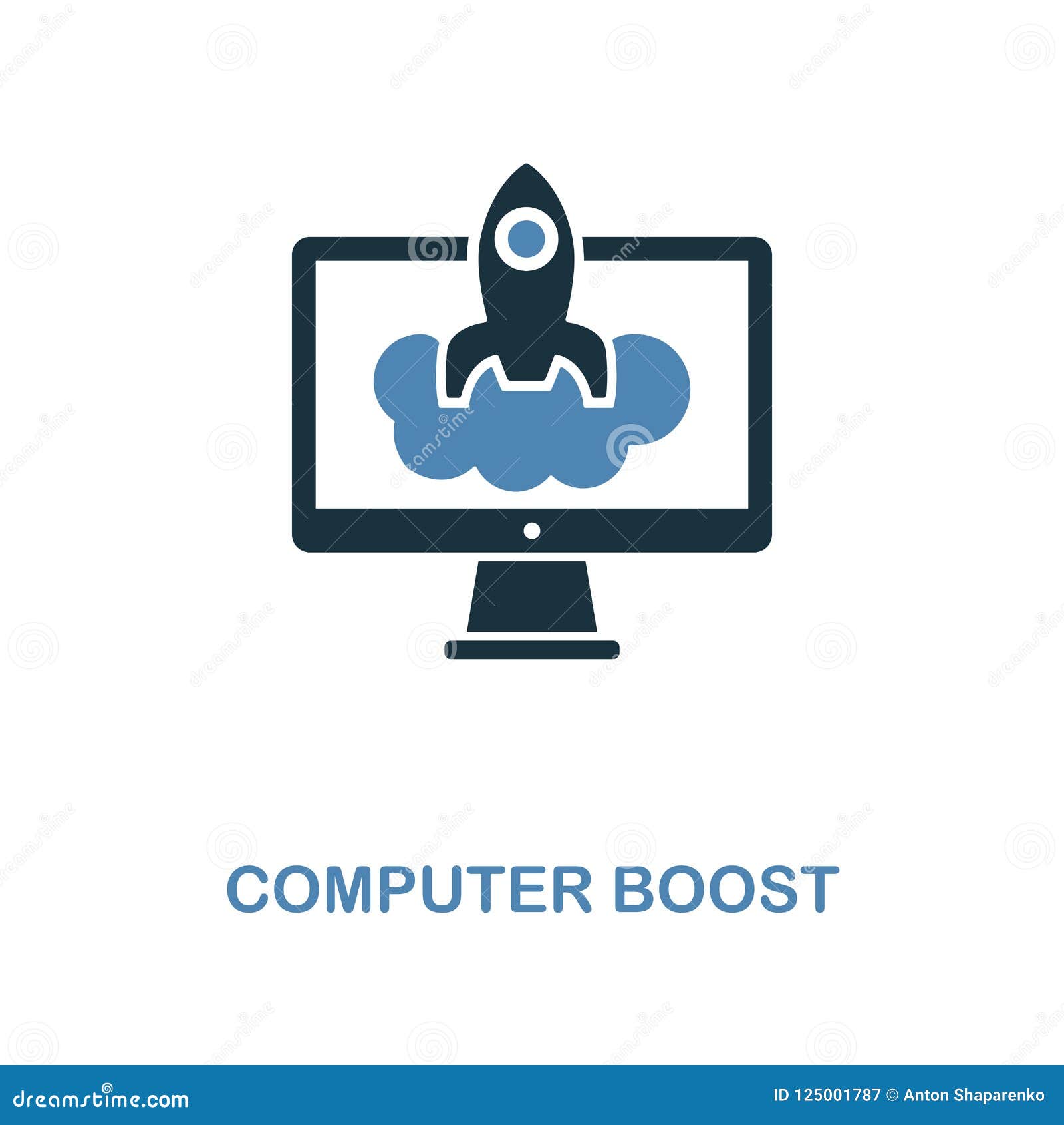 Computer Boost Icon in Two Colors. Simple Element Symbol. Computer ...