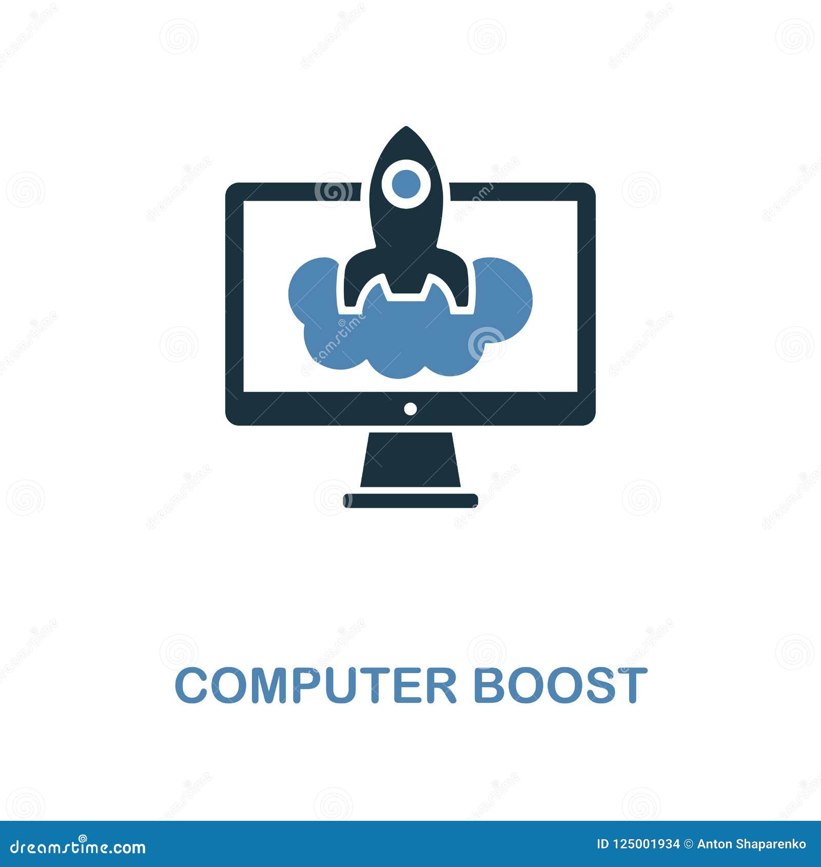 Computer Boost Icon in Two Colors. Simple Element Symbol. Computer ...