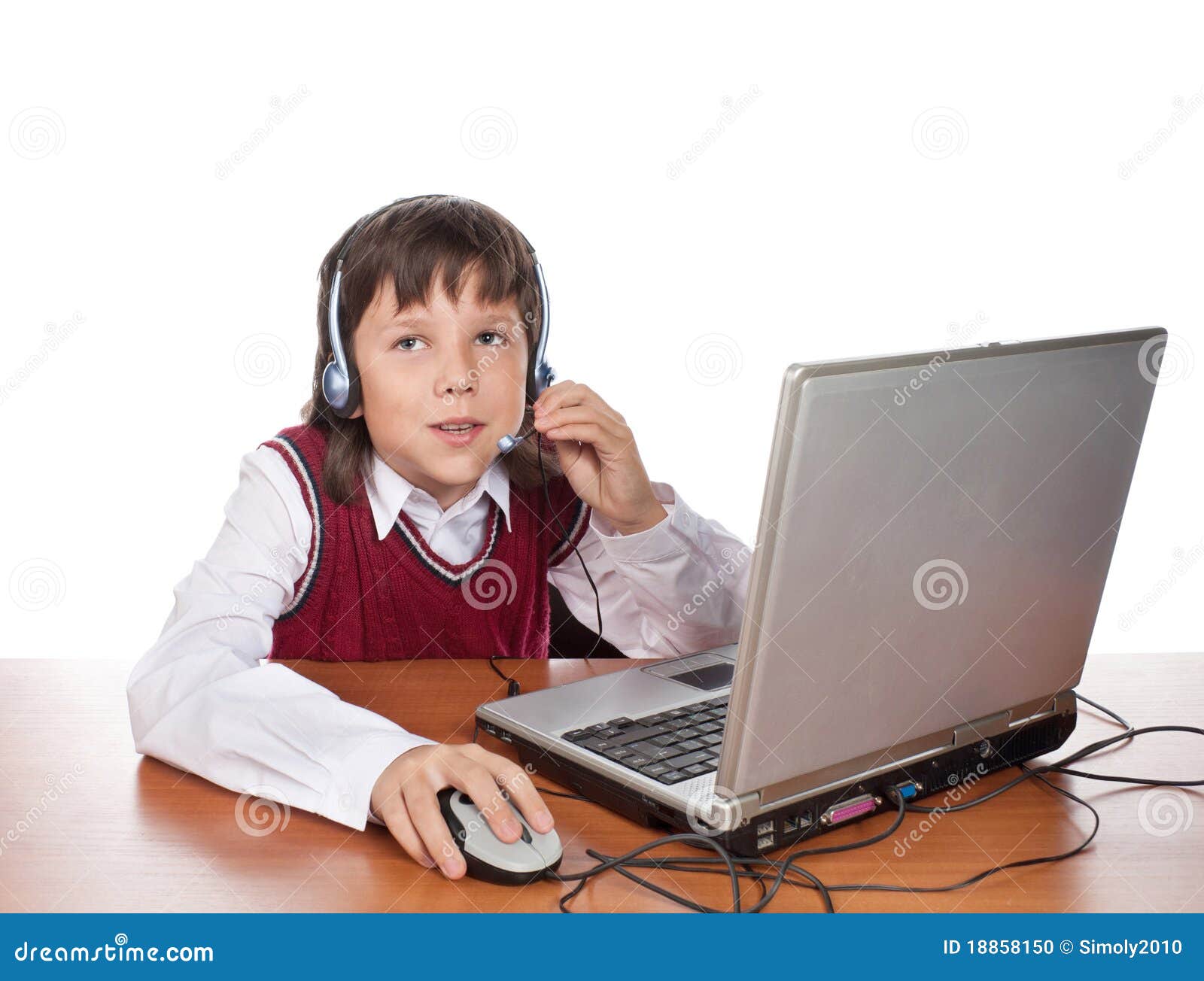 Computer-boy stock photo. Image of sound, communication - 18858150