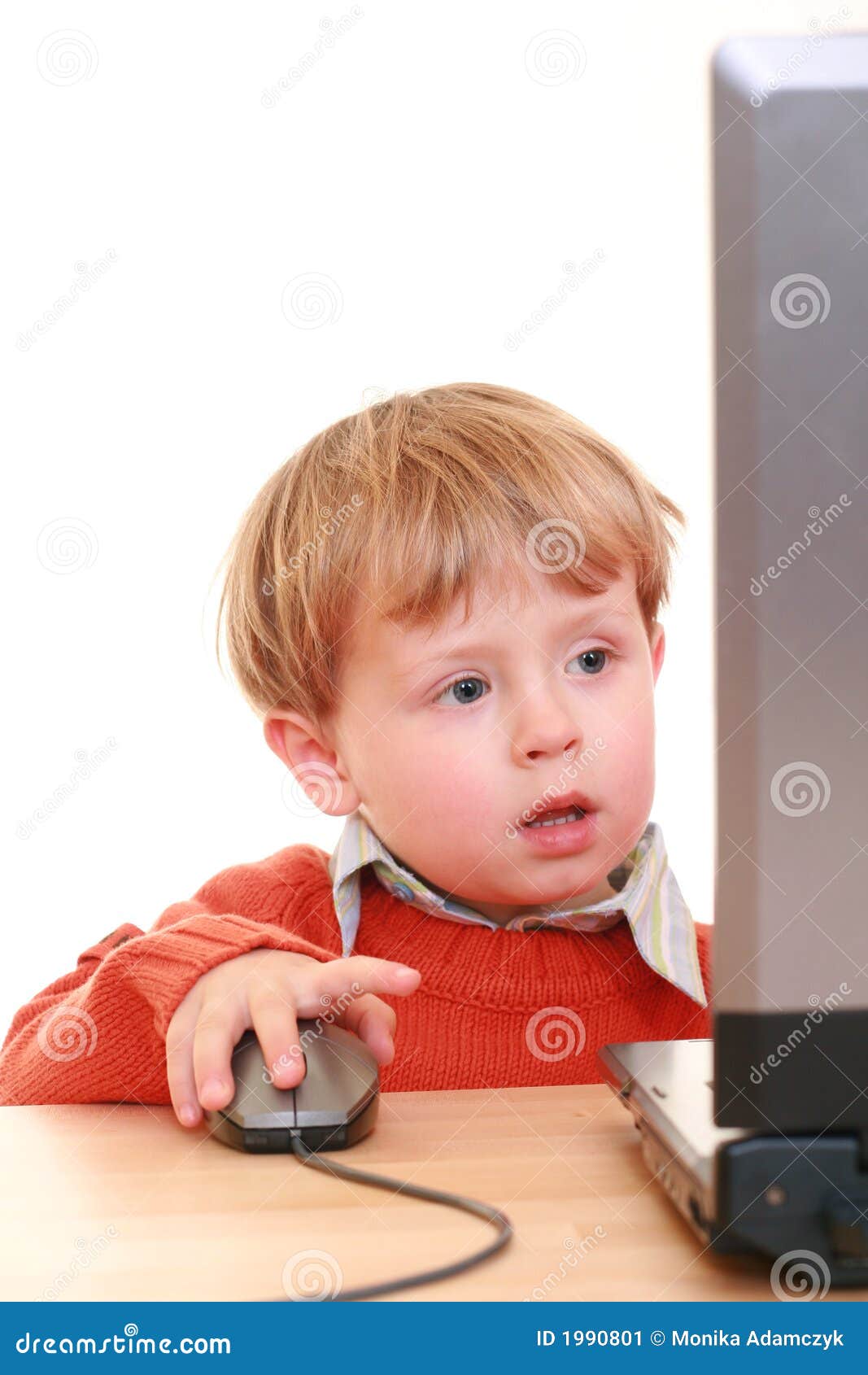 Computer boy stock image. Image of preschooler, children - 1990801