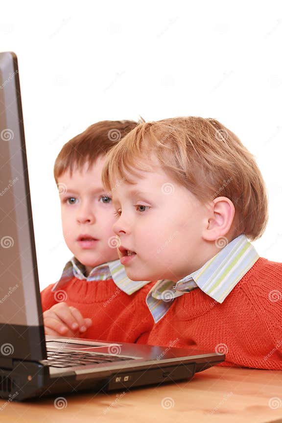 Computer boys stock image. Image of concentration, five - 1990791
