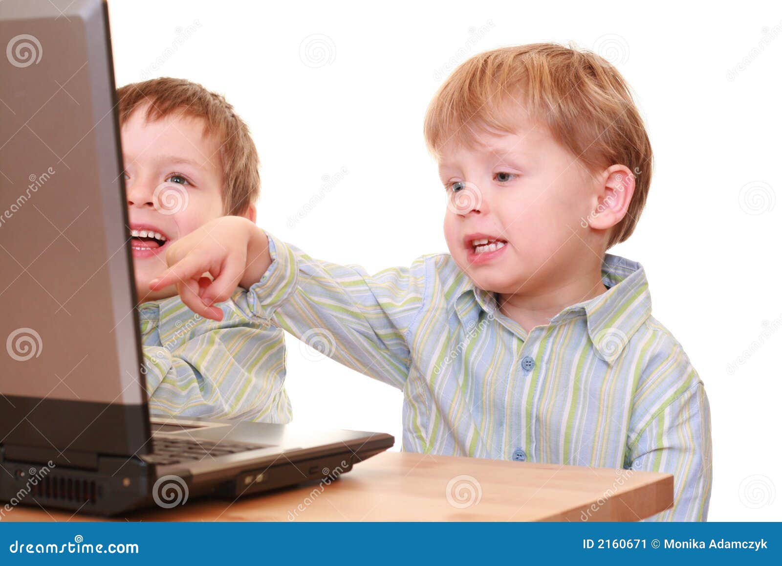 Computer boys stock image. Image of brother, education - 2160671