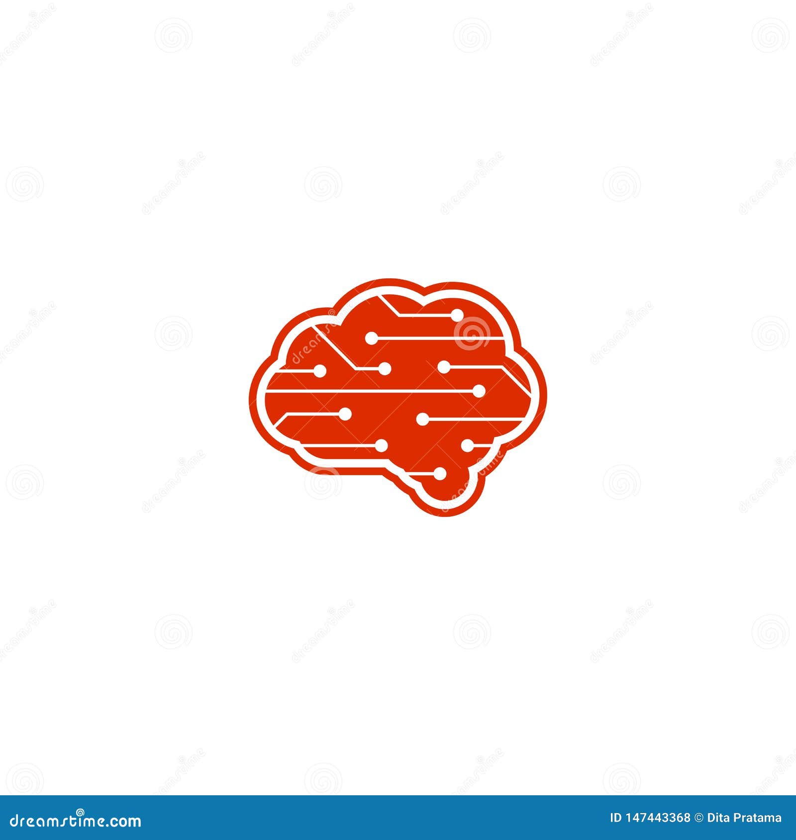 Computer Brain Data, Cloud Technology Logo. Stock Vector - Illustration ...
