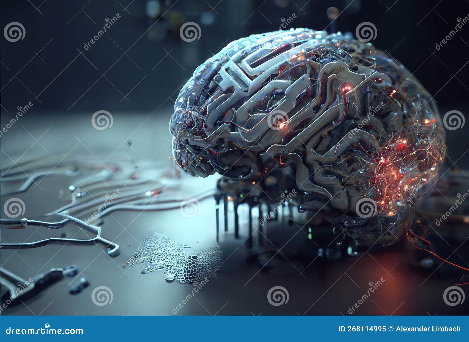 Computer Brain. Generative AI Stock Illustration - Illustration of ...