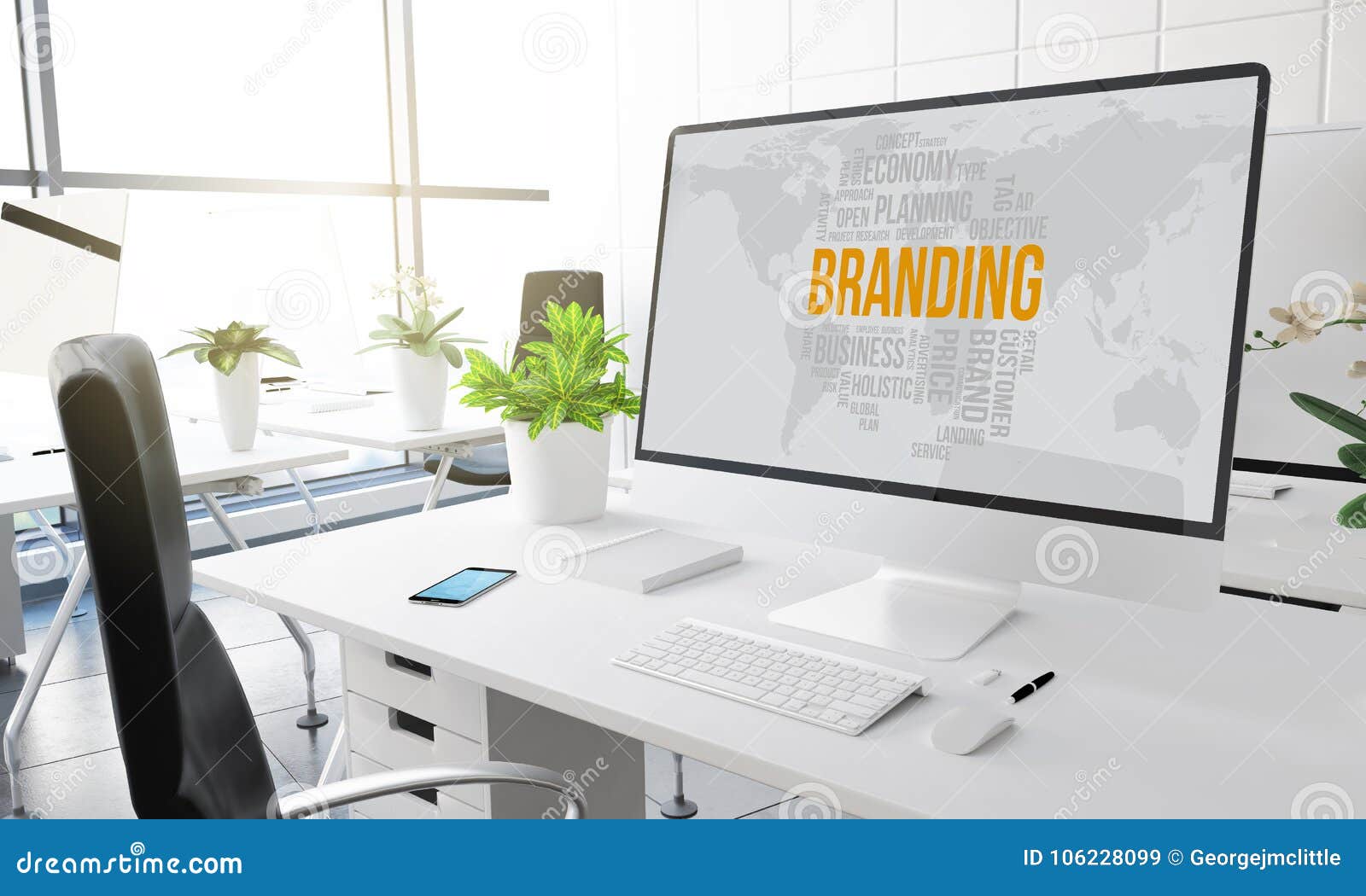 Computer office branding stock illustration. Illustration of visual ...