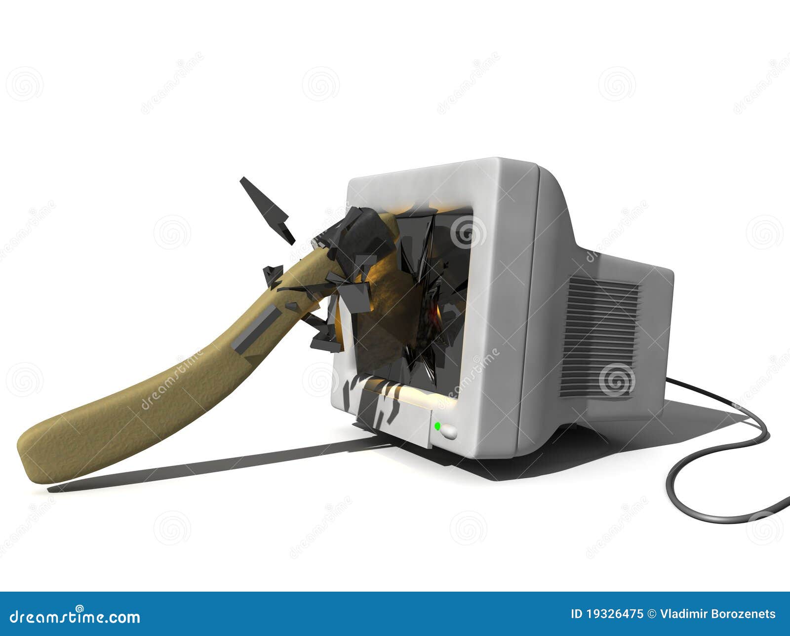 Computer is broked stock illustration. Illustration of trouble - 19326475