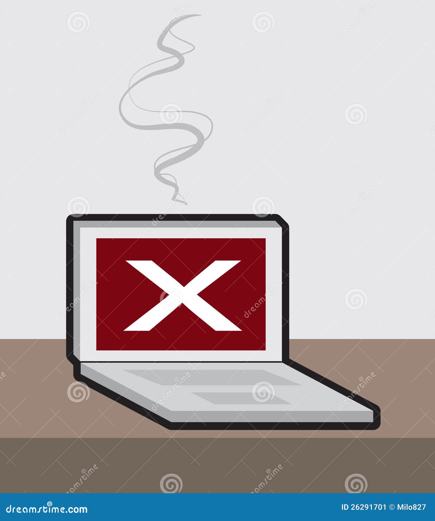 Computer Broken stock vector. Illustration of trouble - 26291701