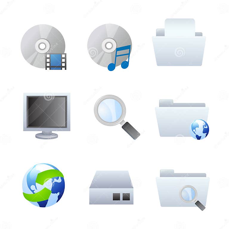 Computer and browser icons stock vector. Illustration of icon - 14183753