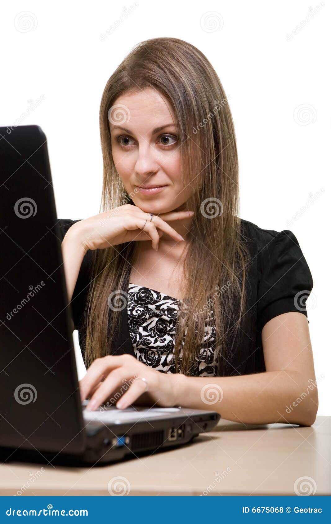 Computer browsing stock photo. Image of portrait, businesswoman - 6675068