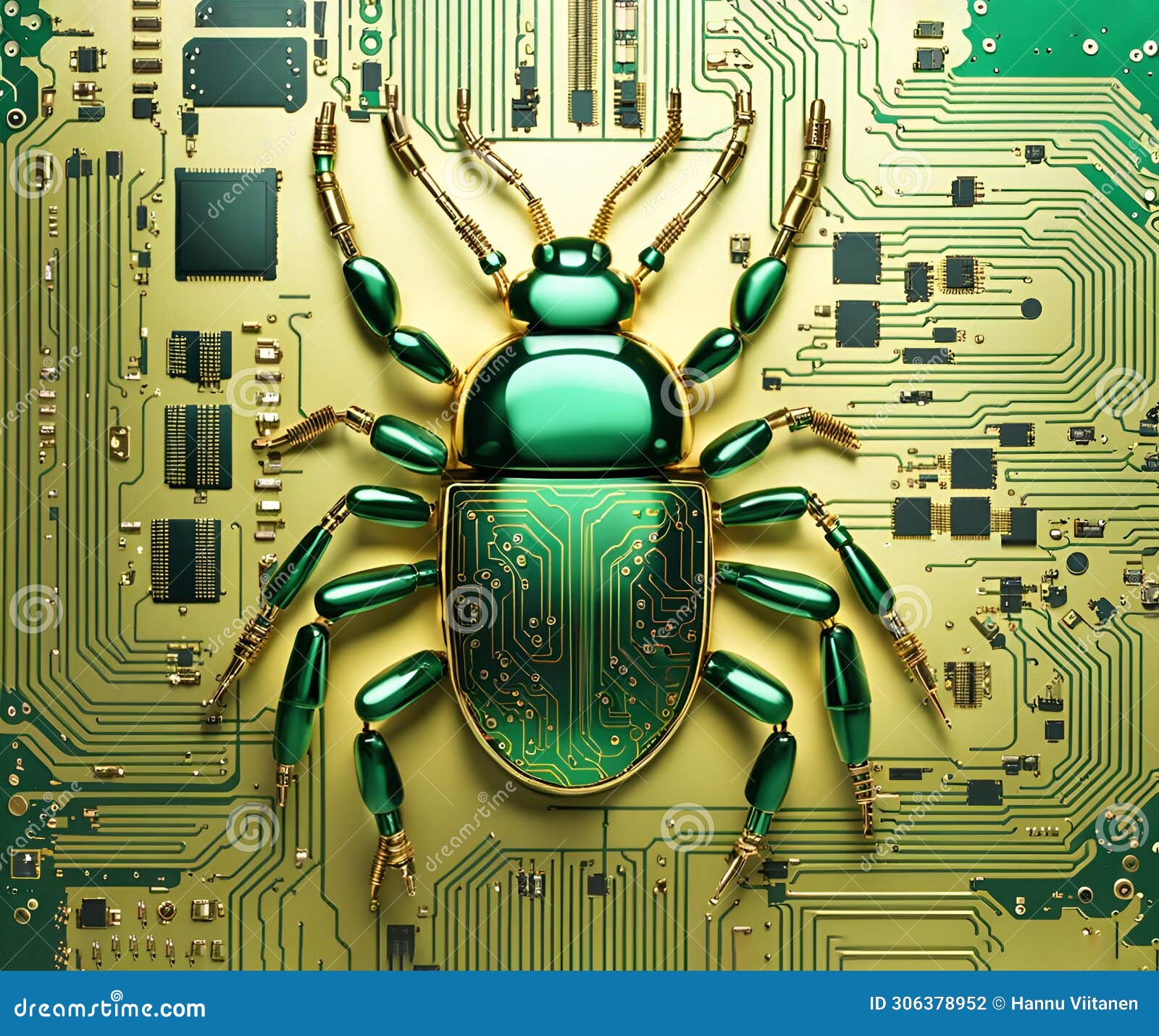 Computer Bug Concept Techno Insect Stock Illustration - Illustration of ...