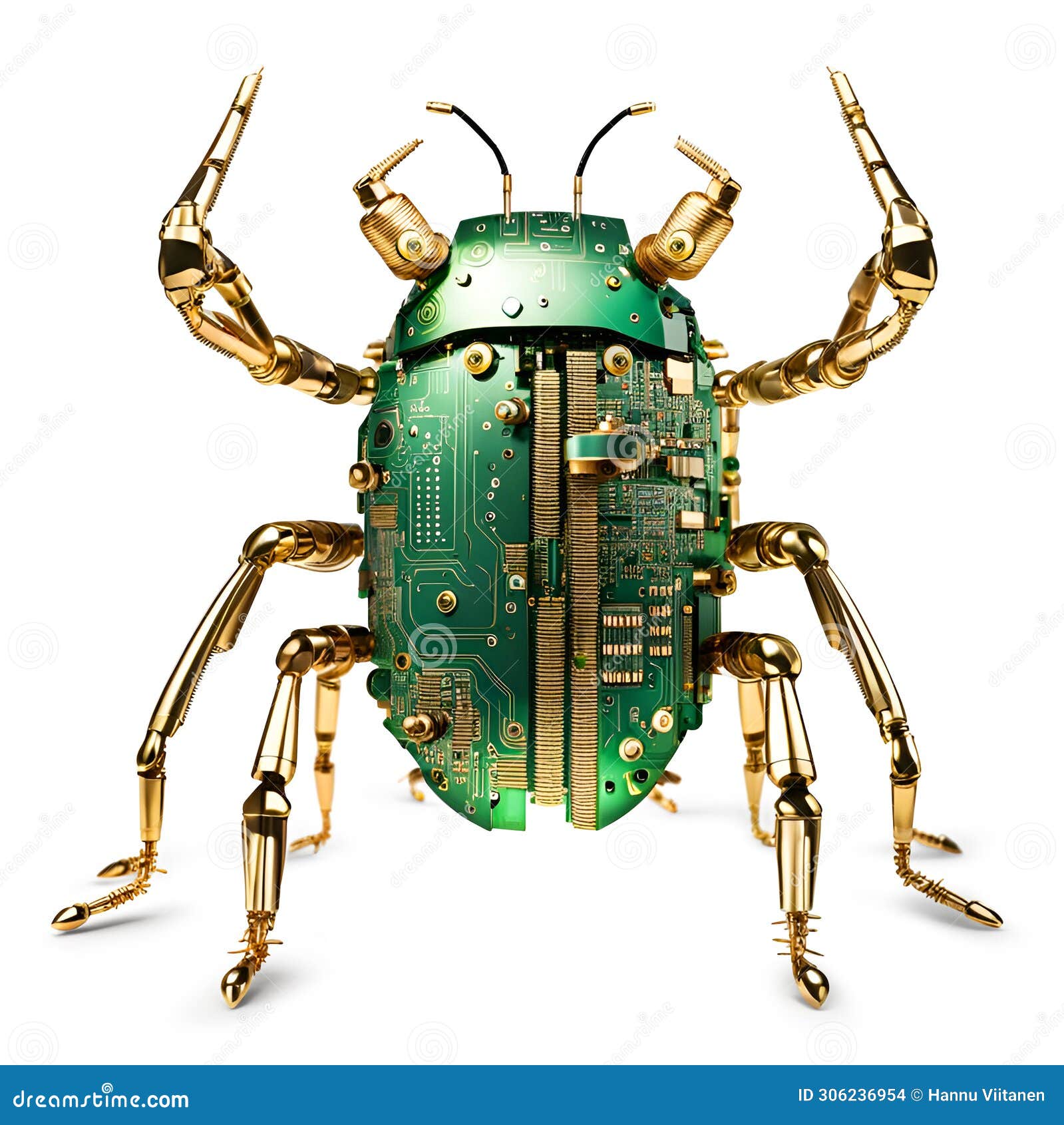 Computer Bug Concept Techno Insect Stock Illustration - Illustration of ...