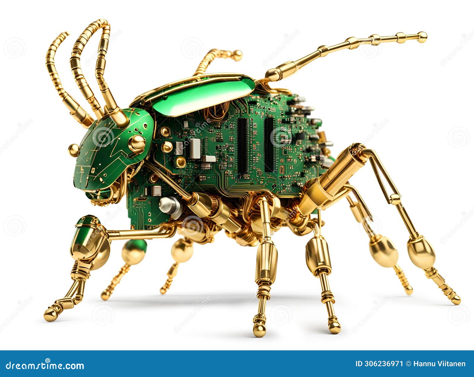 Computer Bug Concept Techno Insect Stock Illustration - Illustration of ...