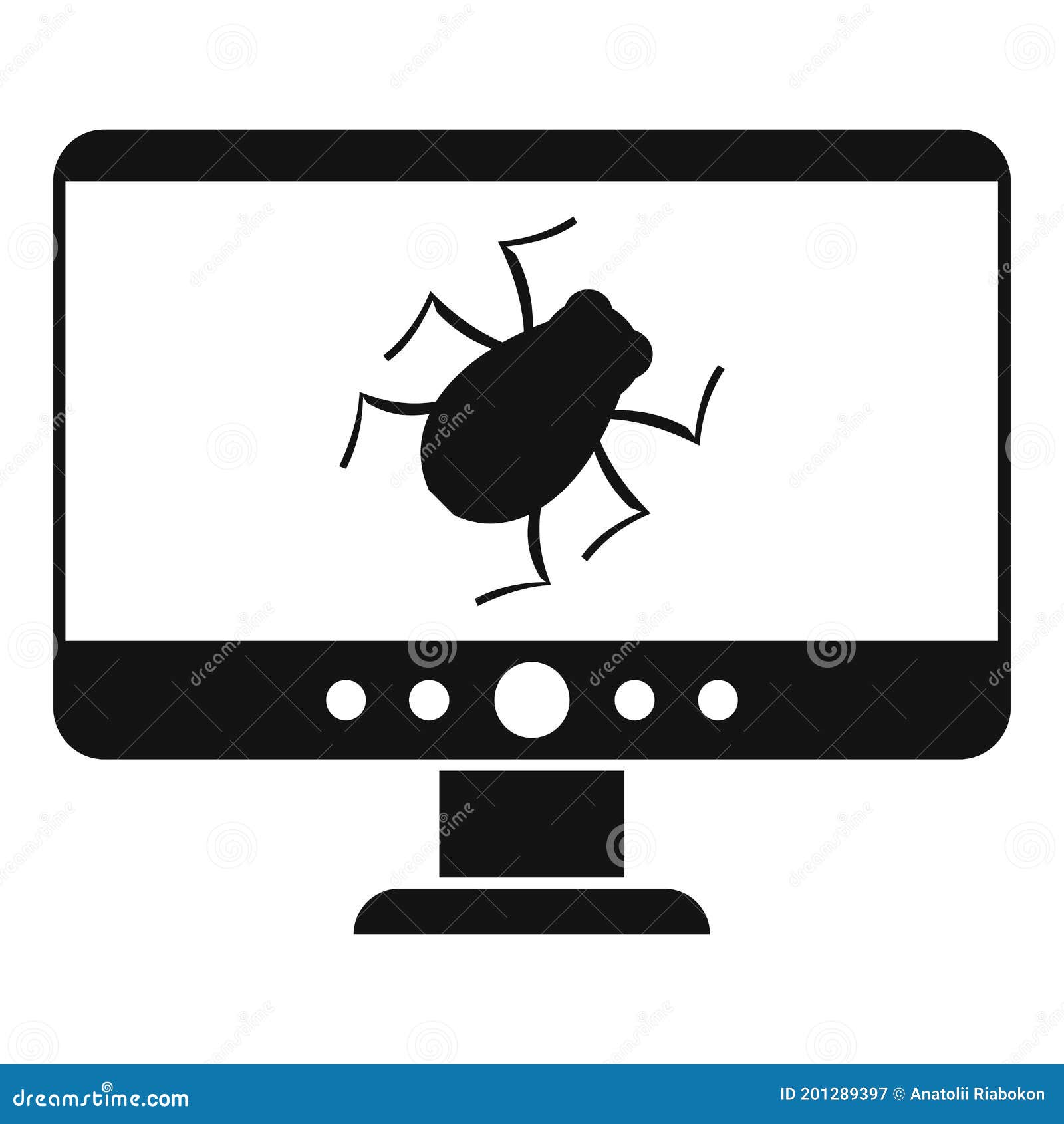Computer Bug Icon, Simple Style Stock Vector - Illustration of look ...