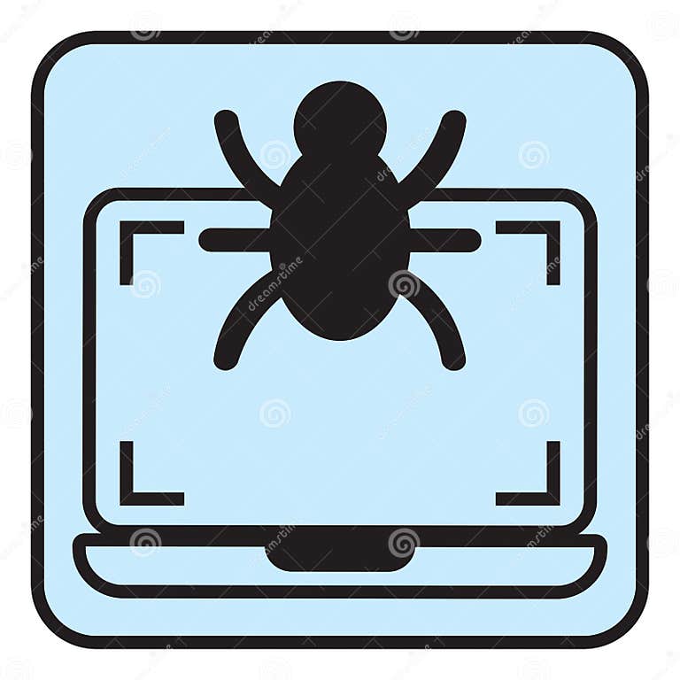 Computer bug, icon stock vector. Illustration of protection - 261076158