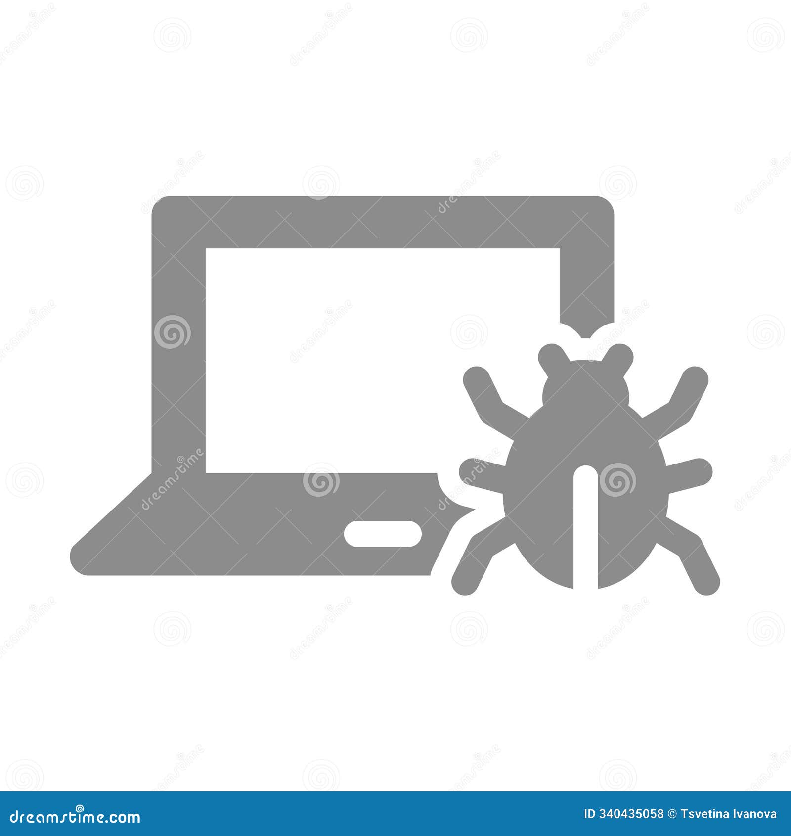 Computer Bug Infected Vector Icon Stock Illustration - Illustration of ...