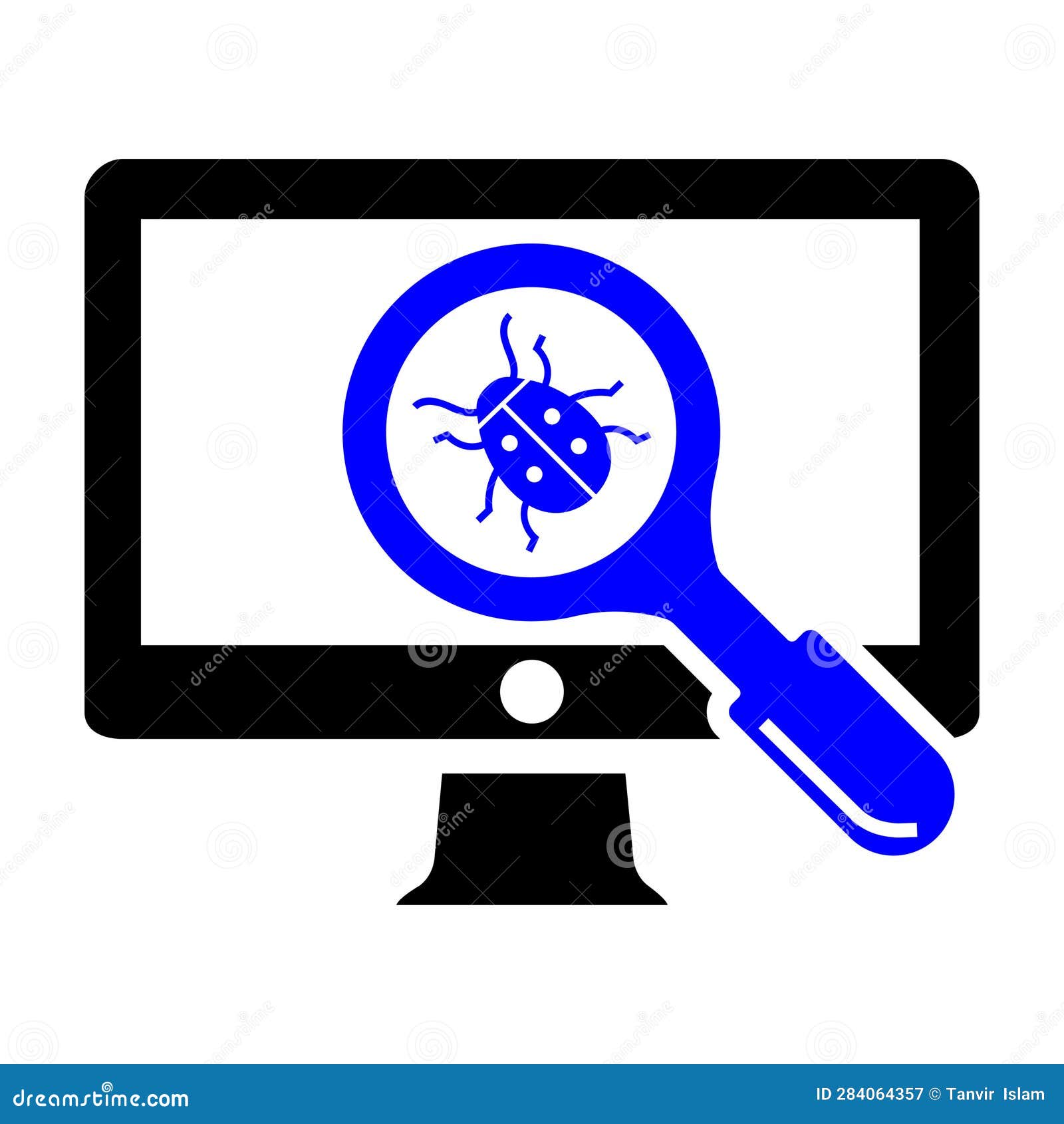 Computer Bug Inspection Icon Stock Vector - Illustration of beautiful ...