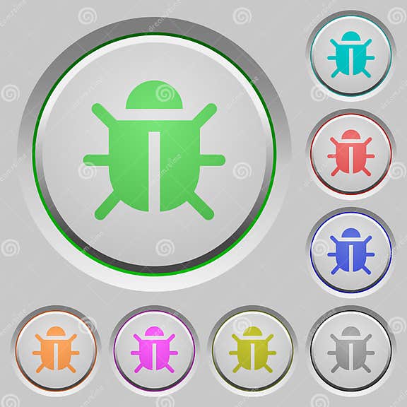 Computer bug push buttons stock vector. Illustration of digital - 193732475