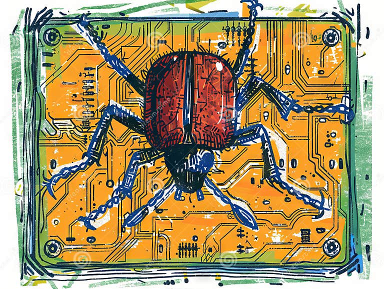 Computer bug stock illustration. Illustration of childish - 309751298