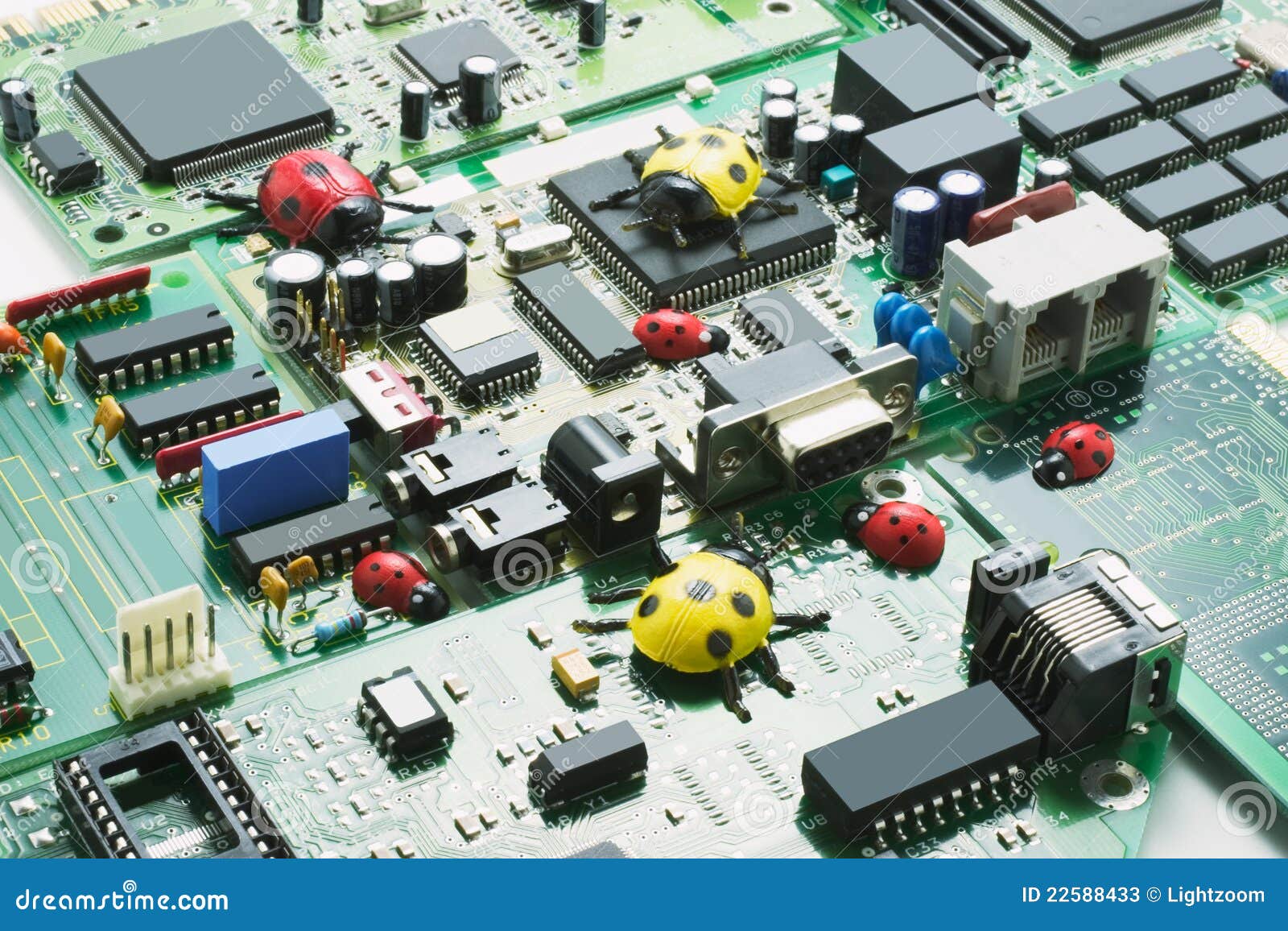 Computer Bugs Concept stock image. Image of hacker, conductor - 22588433