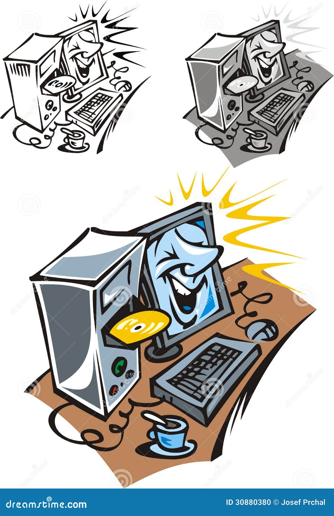 Computer burning DVD stock vector. Illustration of smiley - 30880380