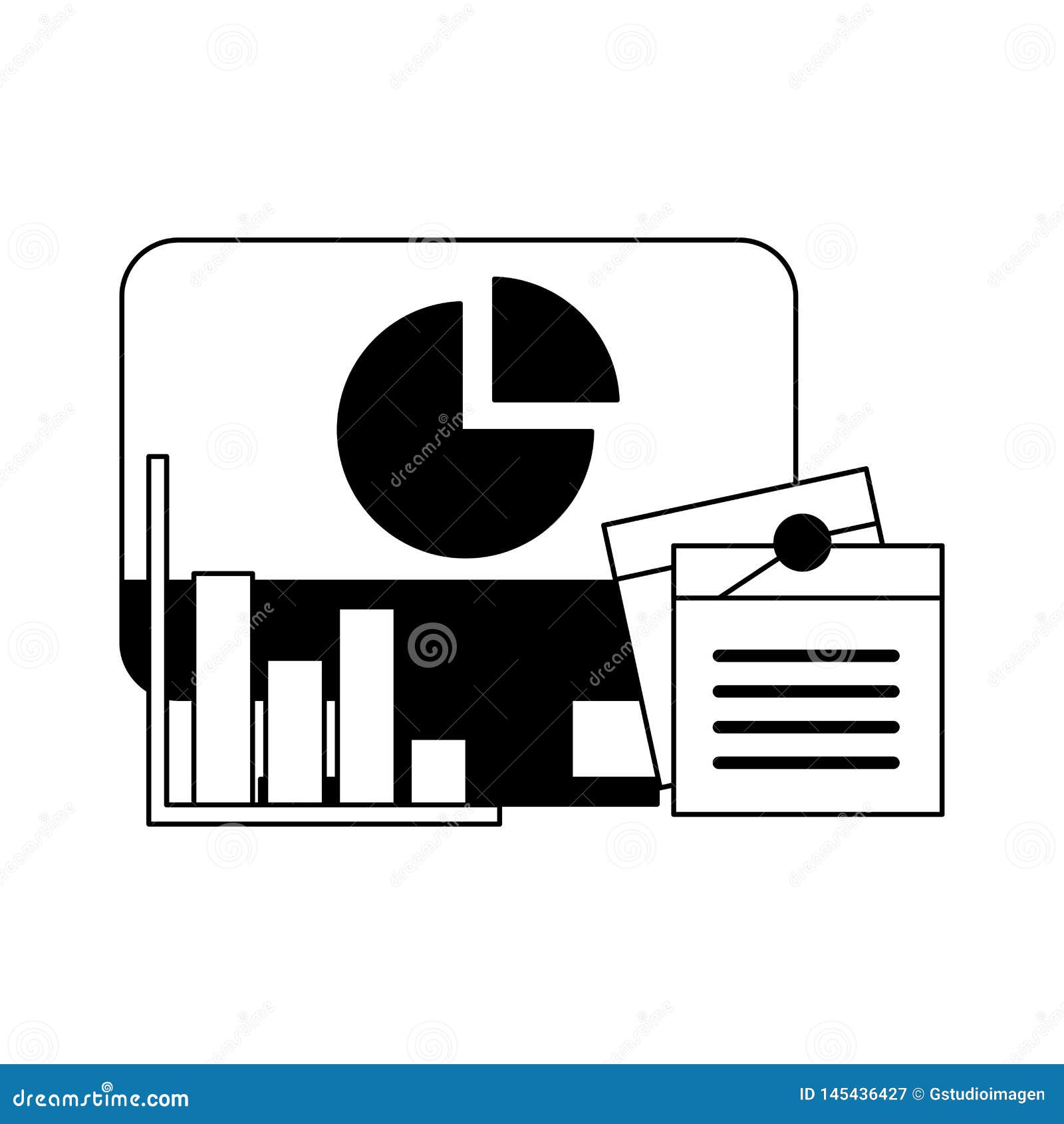 Computer Business Chart Note Memo Stock Vector - Illustration of ...