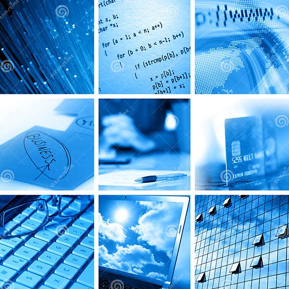 Computer and Business Collage Stock Photo - Image of collage, internet ...