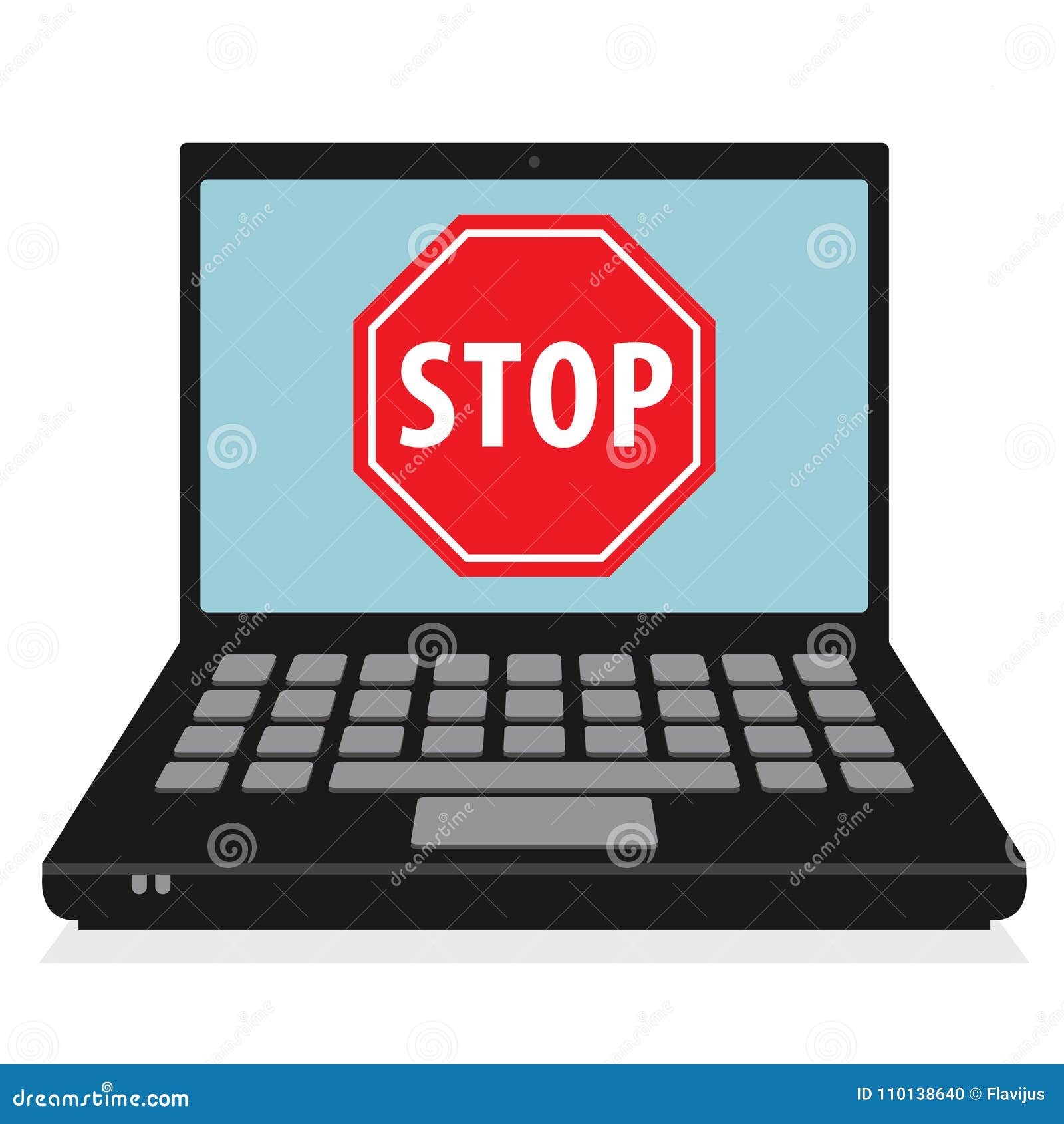Computer, Business Concept with Computer Virus Danger Sign Stop Stock ...